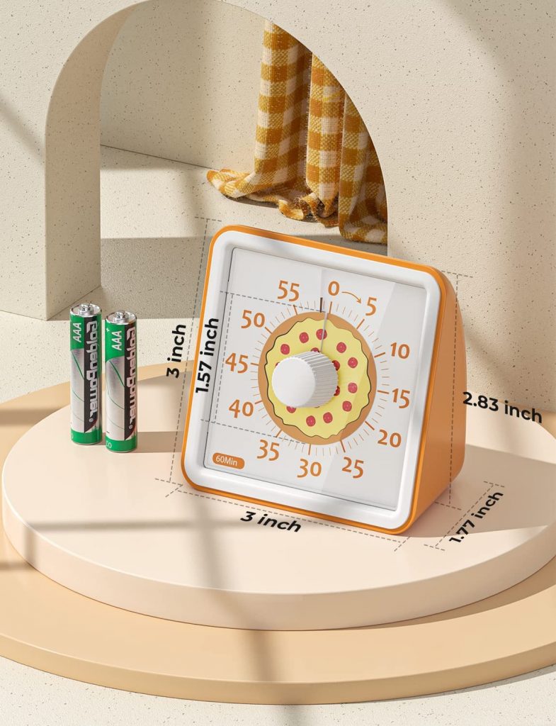 LIORQUE 60 Minute Visual Timer for Kids, Silent Countdown Timer Clock ...